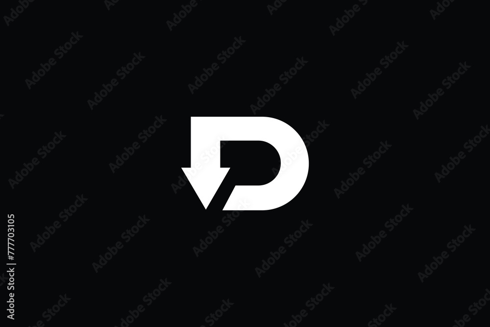 letter d logo, letter d and arrow icon logo, letter d and direction ...