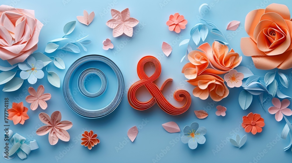 quilling paper art wedding invitation design, featuring intertwined ...