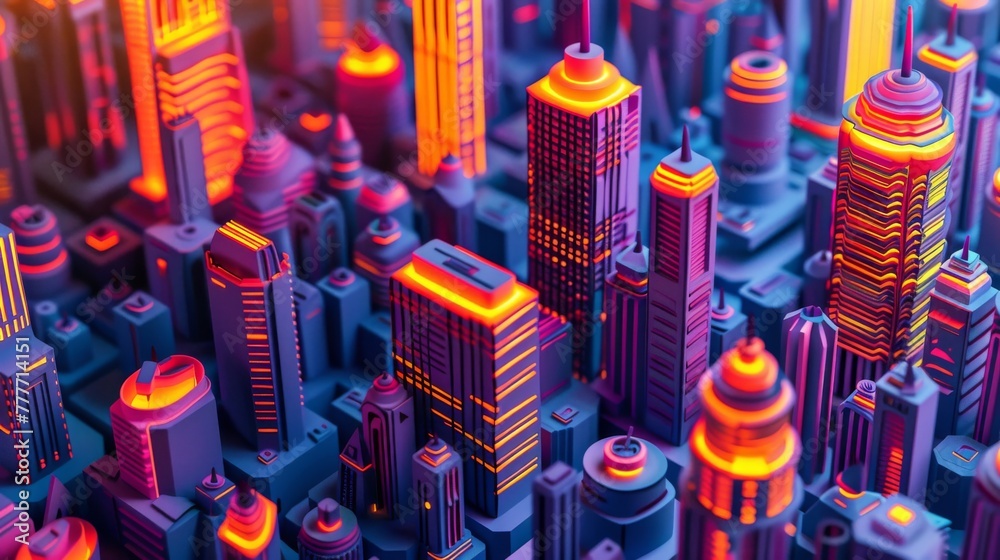 quilling paper artwork inspired by 1980s retro futurism, featuring neon ...