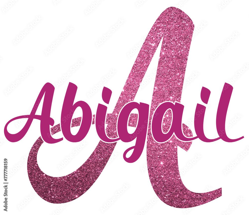 Abigail - pink color - name written -word ideal for websites, baby ...