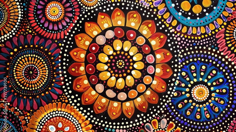 Aboriginal dot painting combines with the ancient art of mandalas. This ...
