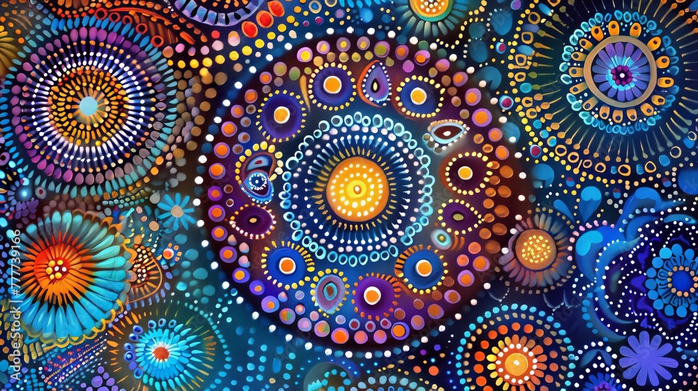 Aboriginal dot painting combines with the ancient art of mandalas. This ...
