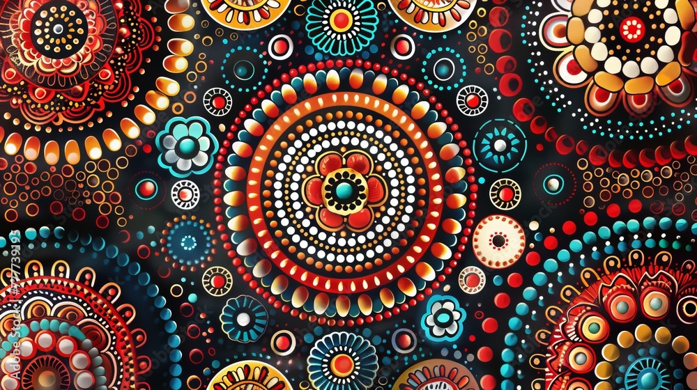 Aboriginal dot painting combines with the ancient art of mandalas. This ...