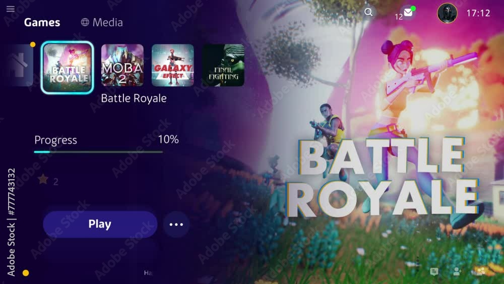 Vidéo Stock Choosing the futuristic video game from the console ...