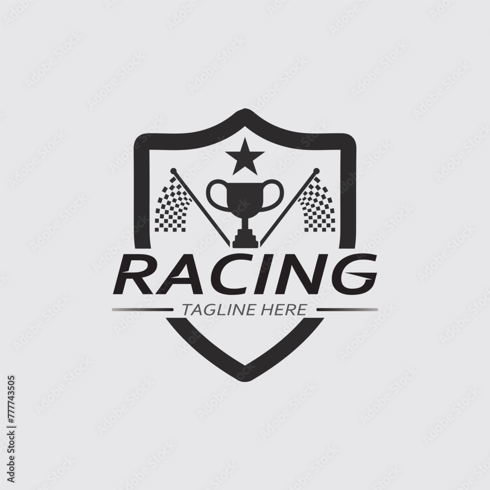Race and speed logo icon vector Race flag racing illustration logo ...