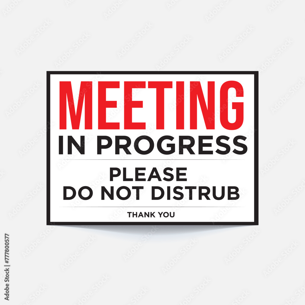 Vecteur Stock meeting in progress sign,do not disturb sign,in a meeting ...