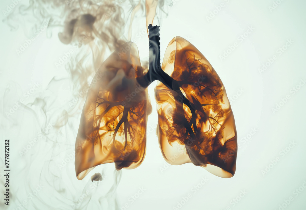 Artistic interpretation of lungs affected by smoking - Creative ...