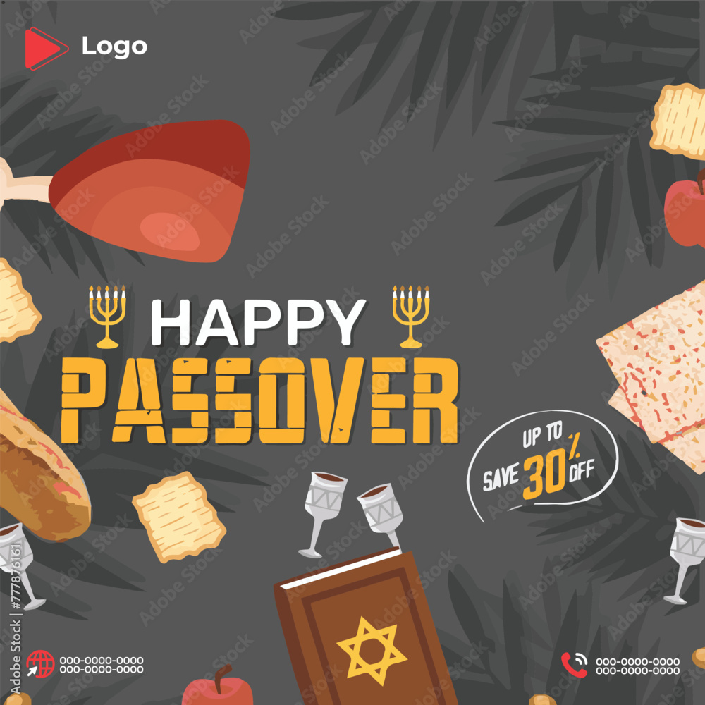 happy passover sale instagram and social media post and banner template | happy passovers ...