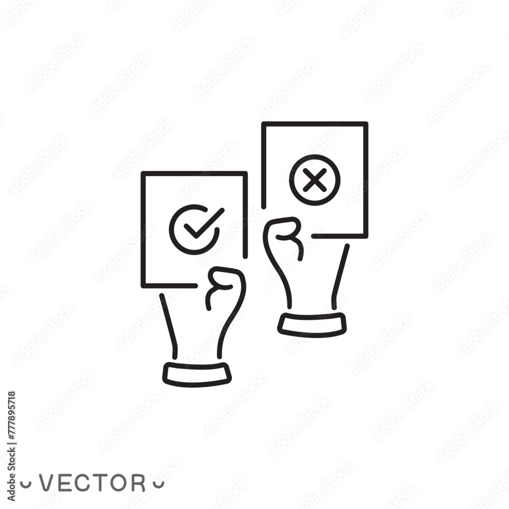 vote process icon, pros and cons voting sheets, ballot papers for and ...