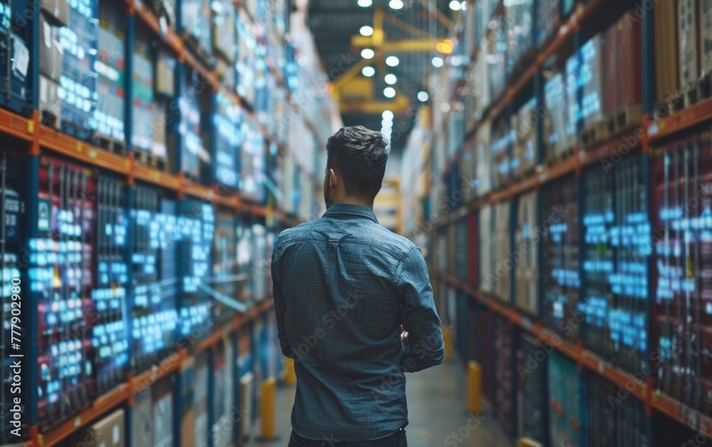 Logistics analyst evaluates data chart for supply chain efficiency and ...