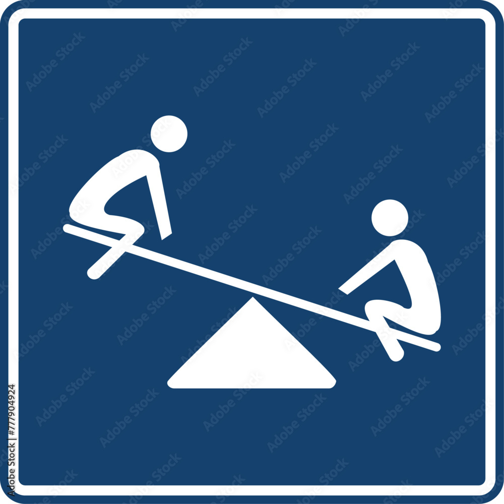 zona recreativa, señal color azul, pictograma, informativa, servicios ...