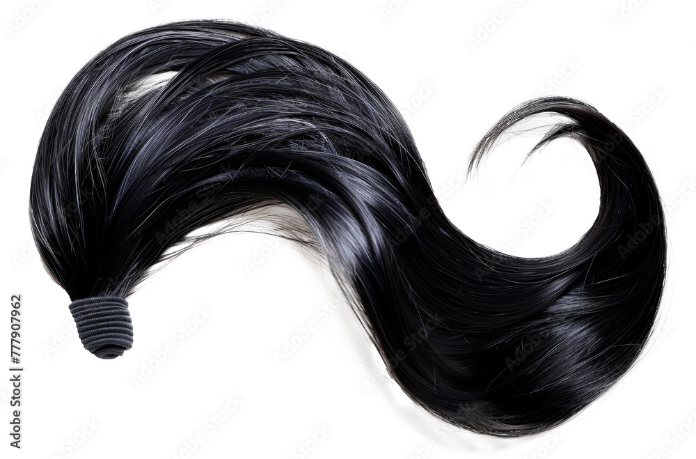 Photo & Art Print A long black hair with a ponytail, cut out - stock ...