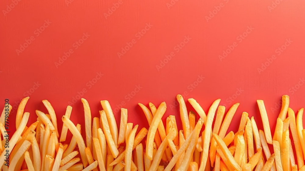 French Fries Graphic Wallpaper with Copy Space for Branding and ...