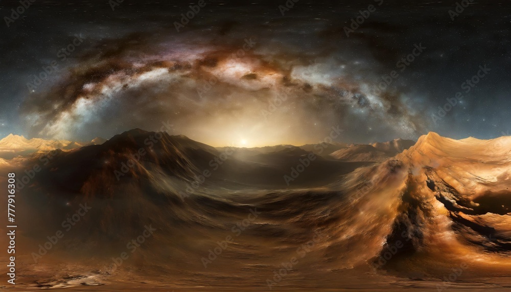 360 degree stellar system and gas nebula panorama environment 360 hdri ...