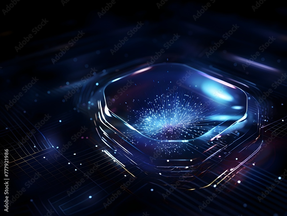 Futuristic Quantum Computer Technology with Plexus Fiction Effect and ...