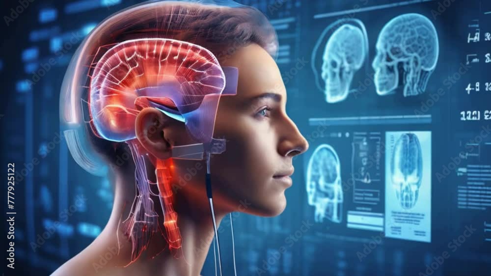 Medical Profile of Patient Showing Head MRI Scan. Vital Signs and ...