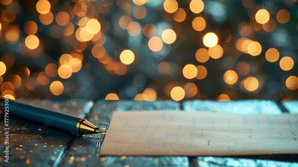 Well done note with blurred bokeh lights in the background I love You ...