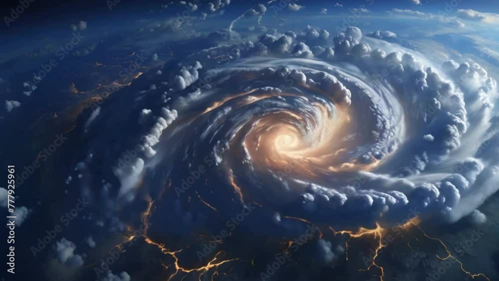 Vidéo Stock Hurricane Storm, Tornado Top View. Animation of Giant ...