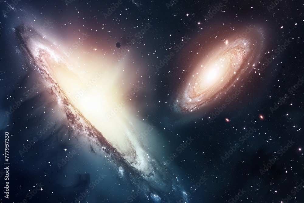Andromeda Galaxy And The Triangulum Galaxy, Two of The Largest Galaxies ...