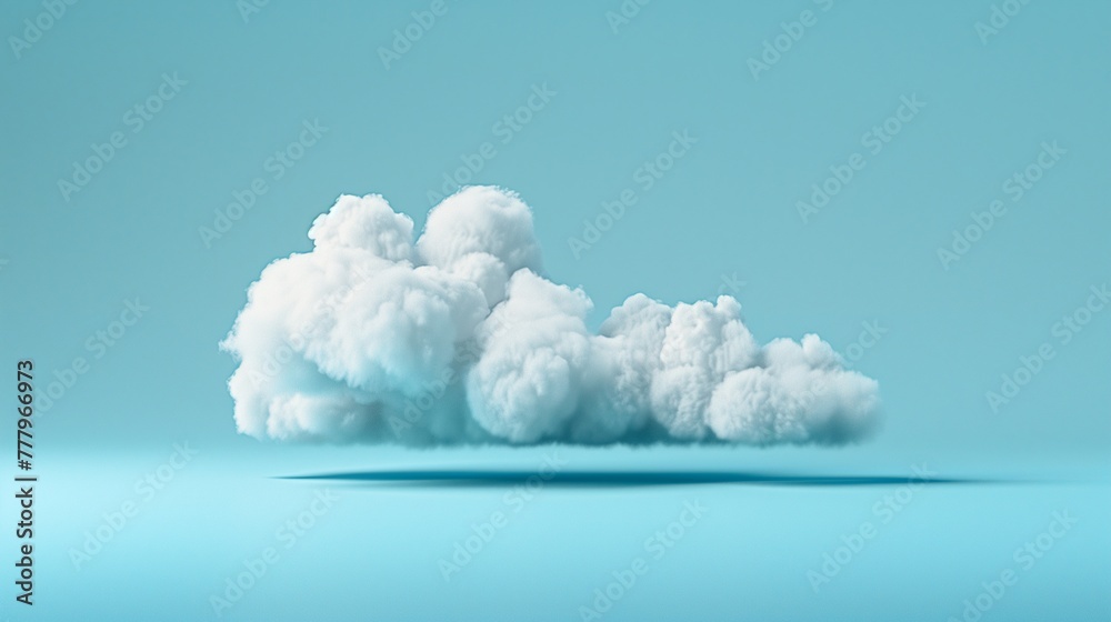 Single cloud on blue background, artificial one piece of cloud isolated ...