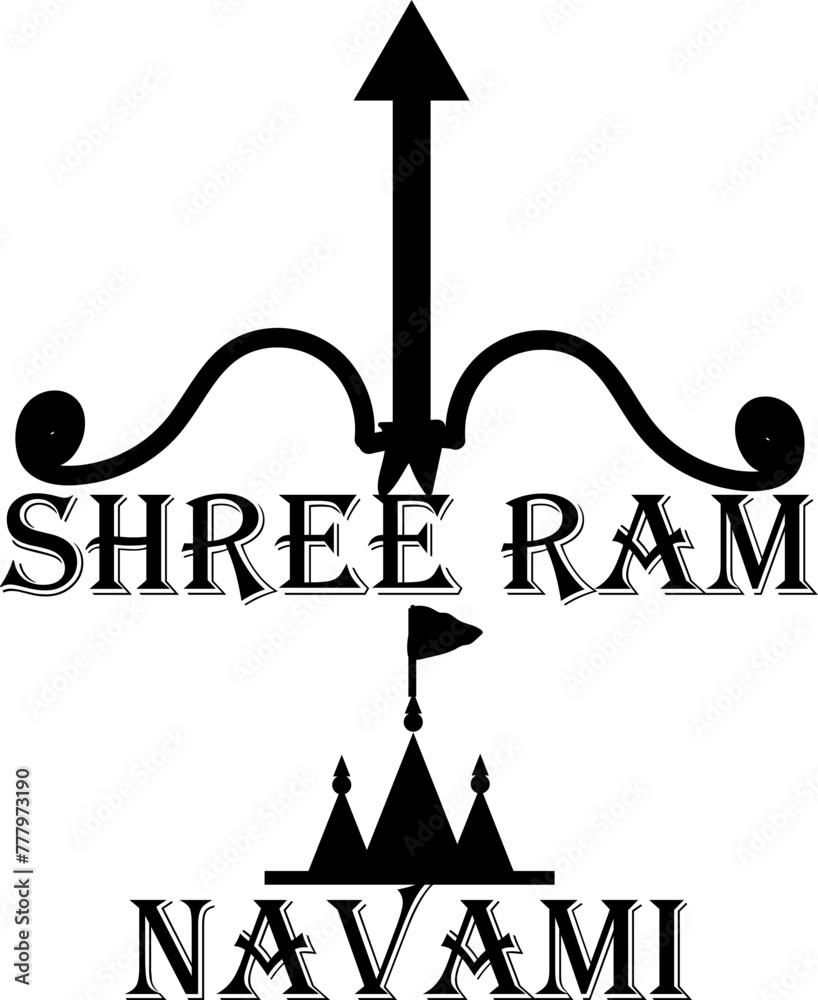 Lord Shree Ram Lalla Text Vector Image Stock Vector | Adobe Stock
