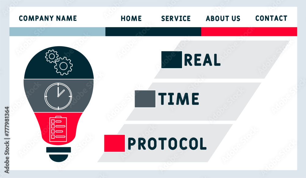 RTP - Real Time Protocol acronym. business concept background. vector ...