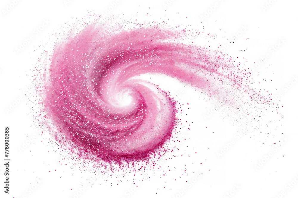 Pink rose gold glitter dust swirl in wavy form isolated on background ...