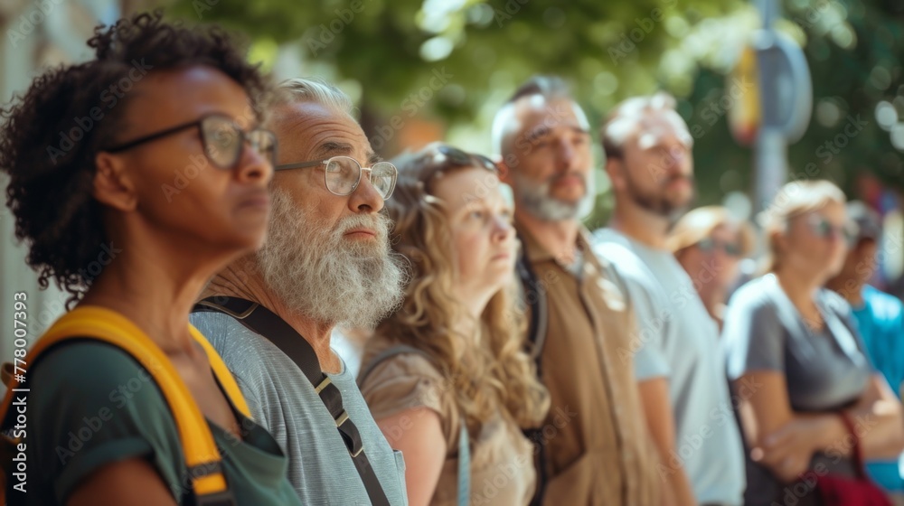 People waiting for store or public institution to open. Queue for ...