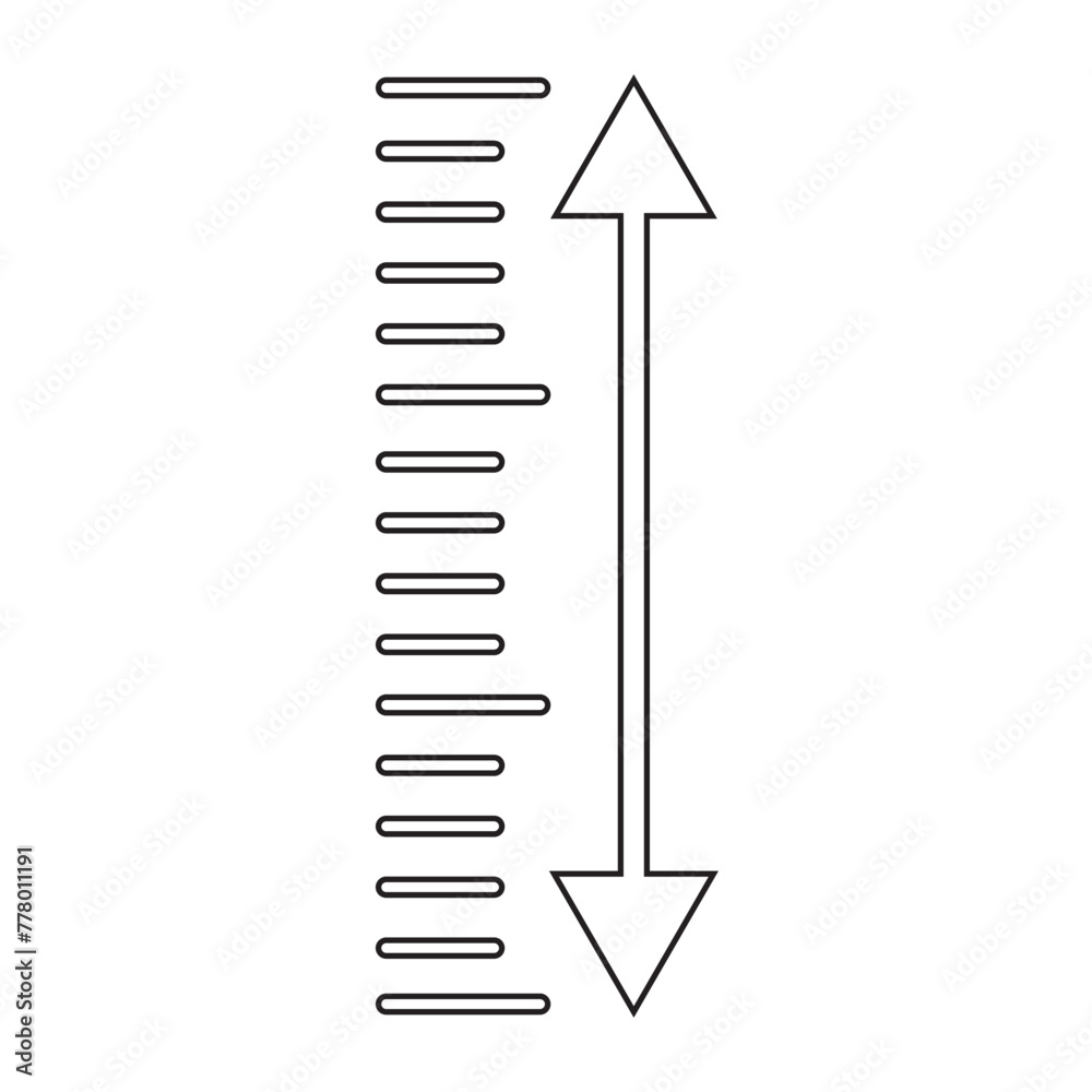 Height vector icon isolated on transparent background, Height logo ...