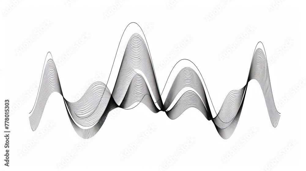 Single Line Drawing style, simple lines consisting of two curves above ...