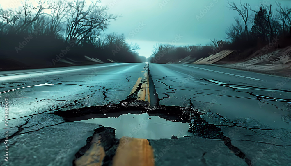 Defect road background. Generative ai design concept art. Stock ...