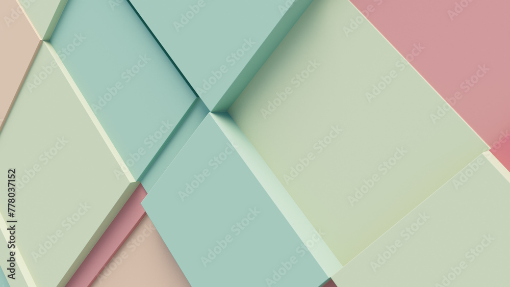 Pastel Colored Tech Background with a Geometric 3D Structure. Clean ...