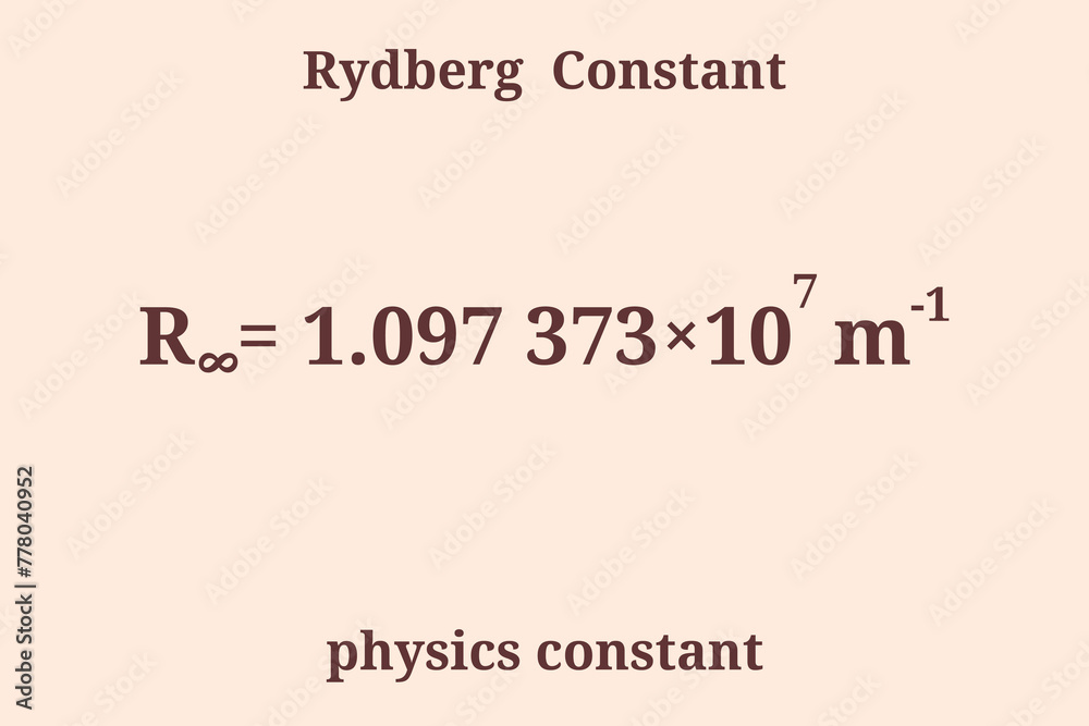Rydberg Constant. Physics constant. Education. Science. Vector ...