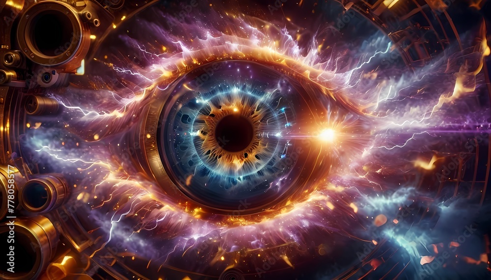 Generative AI. a close up of an eye. The eye has a lot of detail, is ...