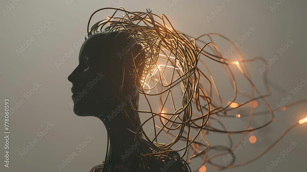 An enigmatic creature intertwined with the wires of virtuality ...