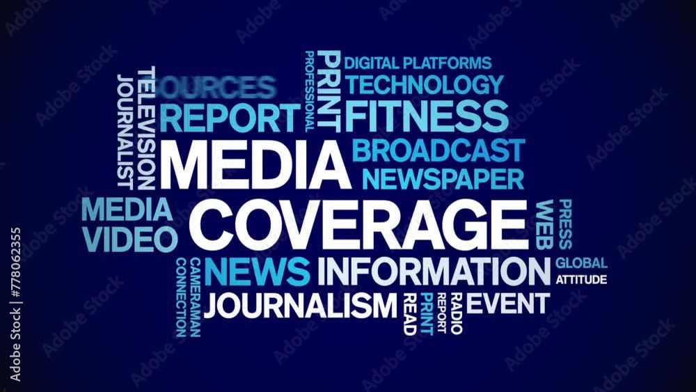 Media Coverage animated word cloud;text design animation tag kinetic ...
