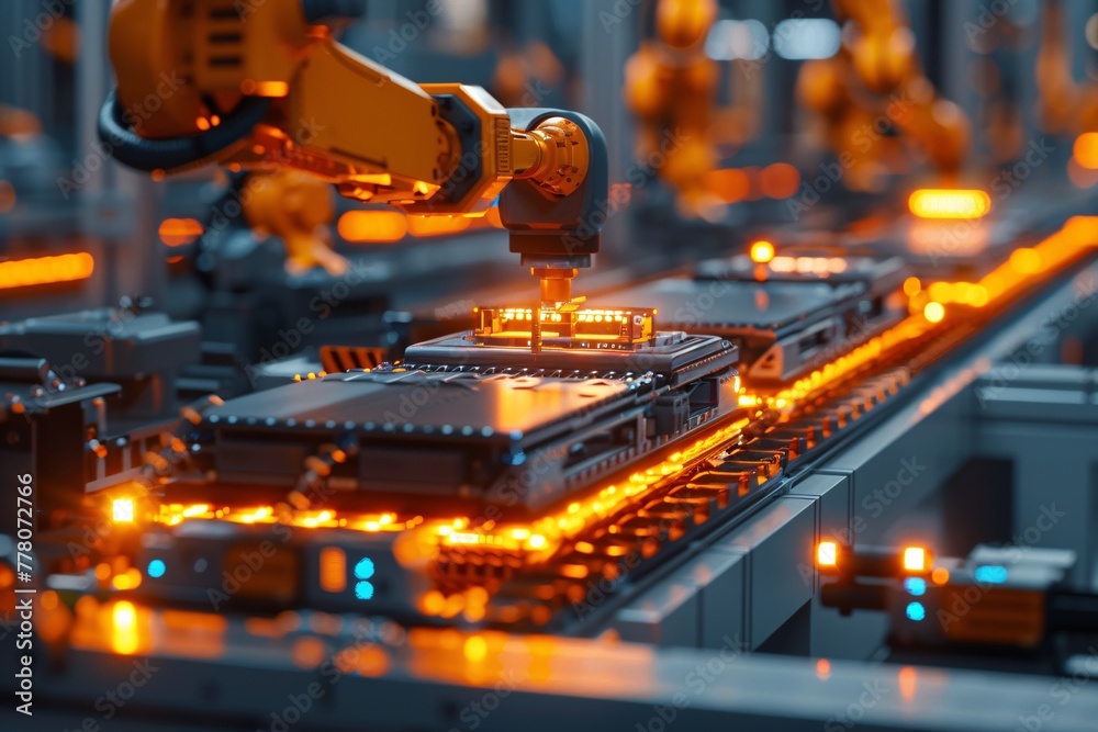 State-of-the-art electric vehicle production facility with automated ...