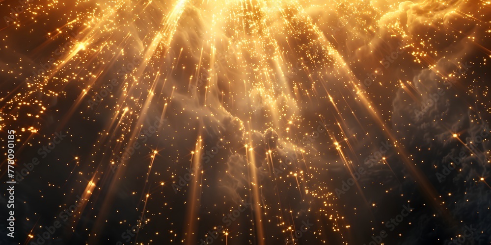 Golden Light Beams Weaving a Tapestry of Magical Sparkle and Radiance ...