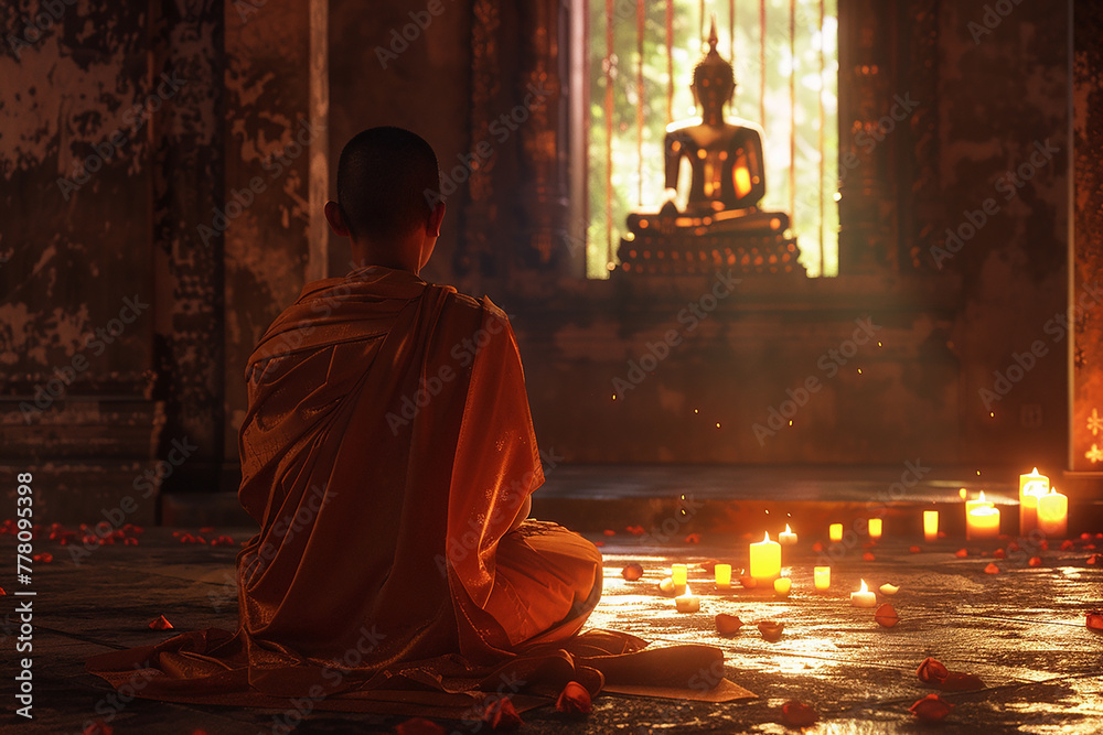 Vesak Day Creative Concept for Card or Banner. Vesak Day is a holy day ...