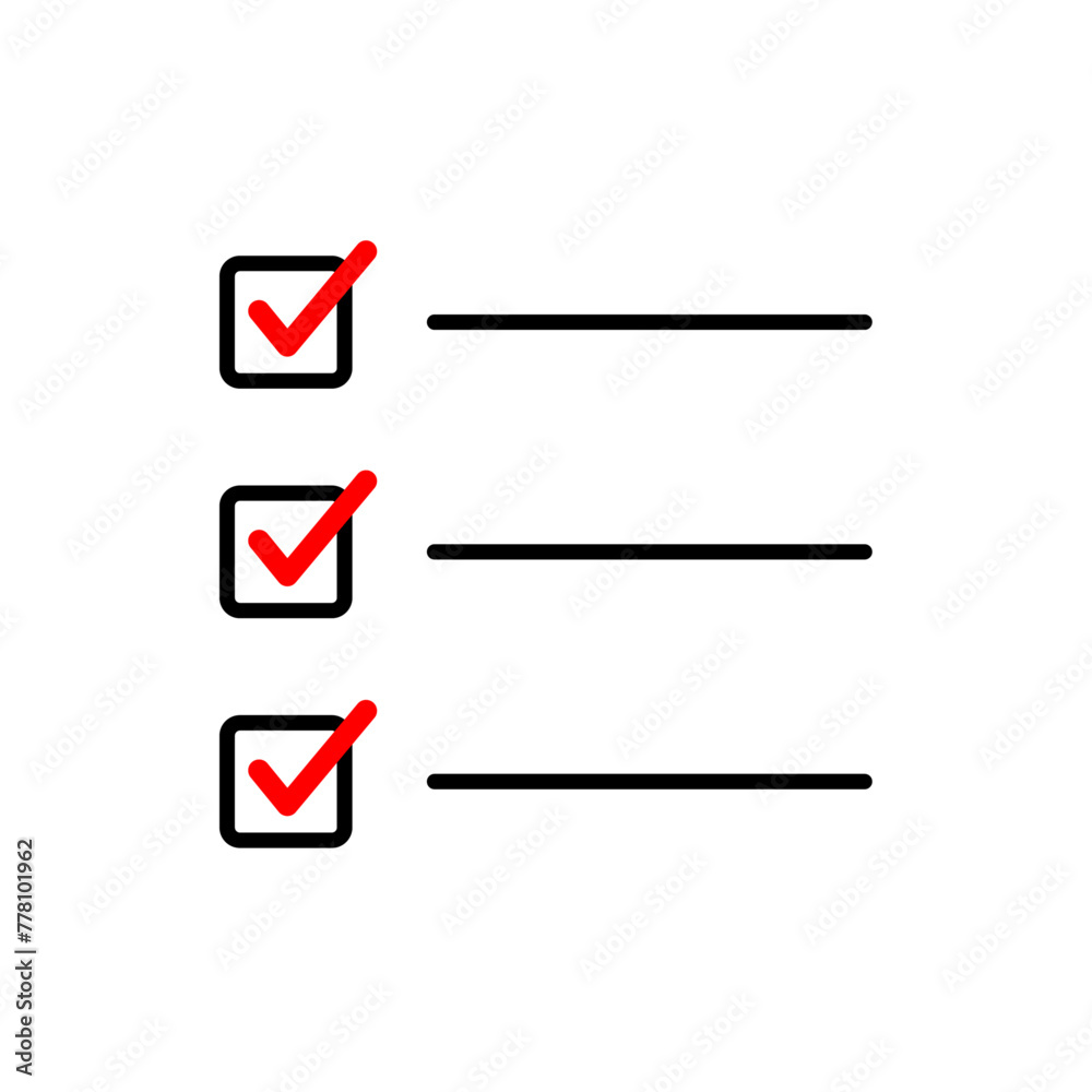 Check mark list task marker element or questionnaire poll survey ...