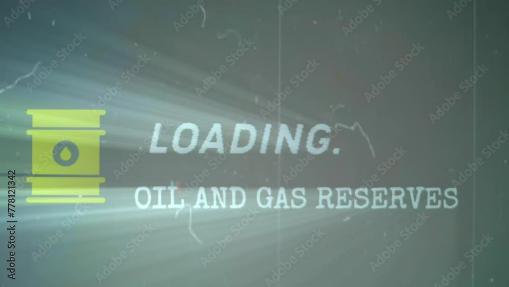 Oil and Gas Reserves Loading inscription on black background with old ...
