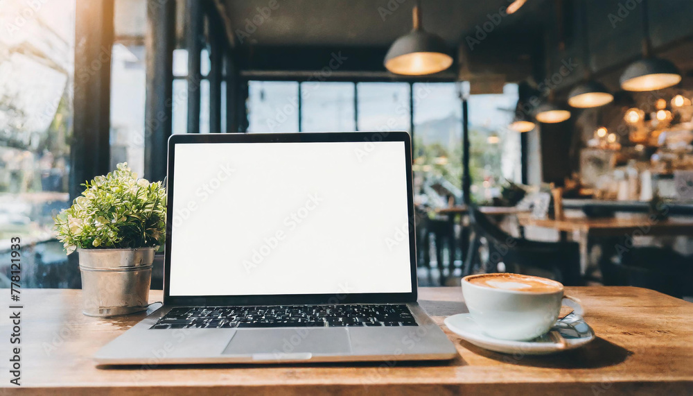 restaurant shop coffee screen blank showing laptop computer macbook mac ...