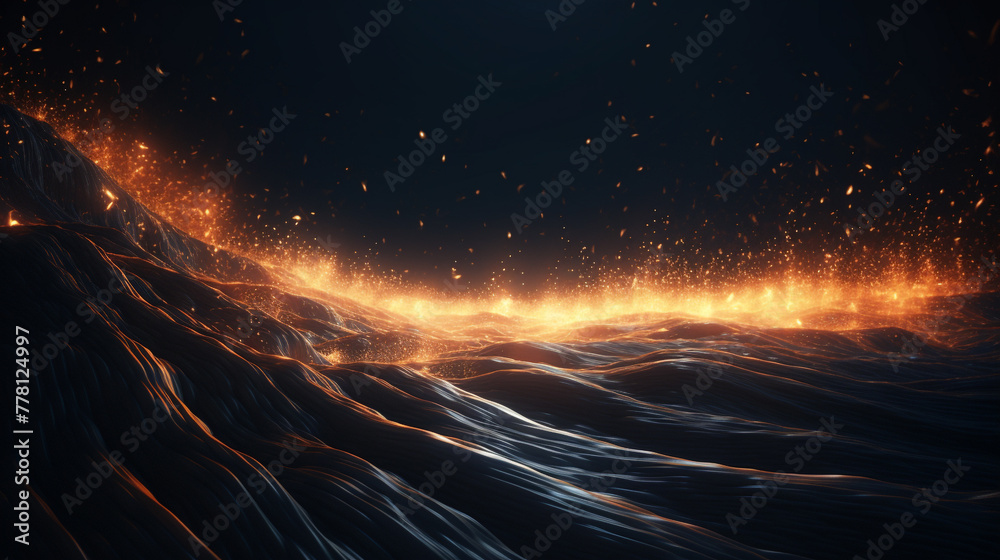 Dynamic streaks of light tracing patterns against an inky abyss. Stock ...