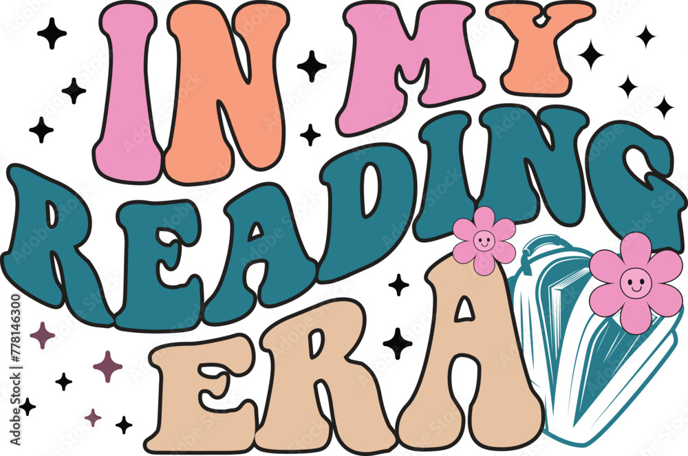 Vetor de Retro in my Reading era svg, Reading svg bundle, book lover ...