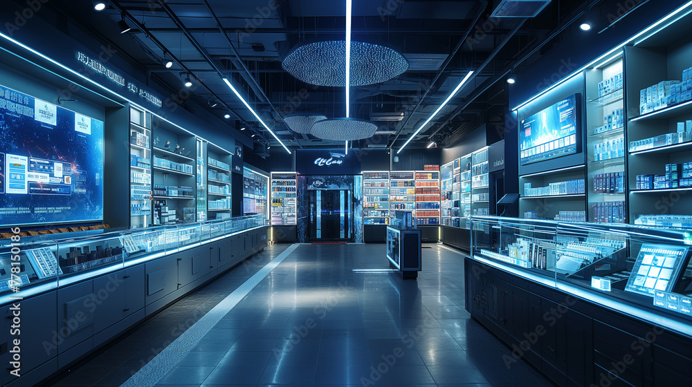 A digital storefront with no physical checkout counters or cash ...