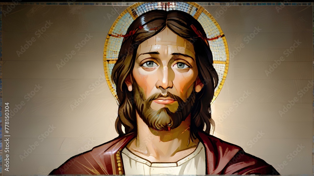 Religion Christ and the cross of Jesus Christ at sunset, golden light ...