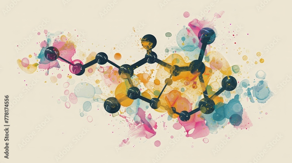 A depiction of the chemical structure of Tamsulosin in a colorful and ...