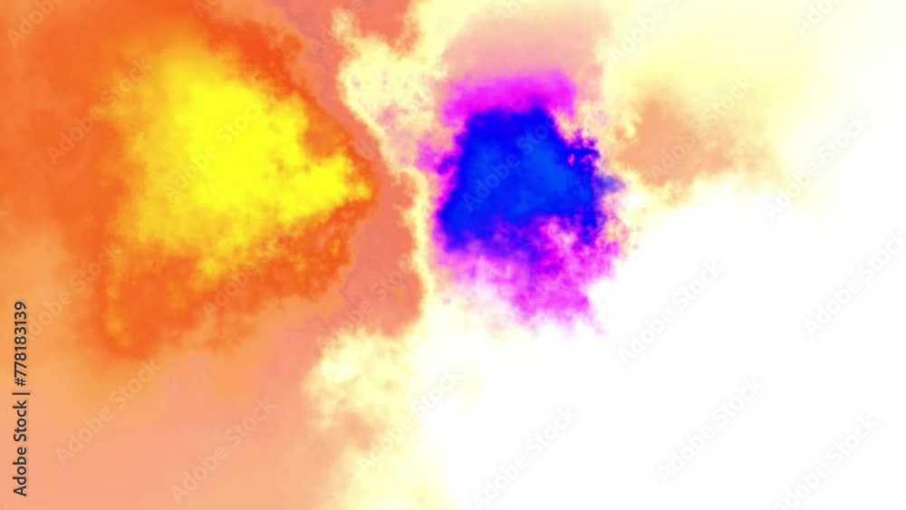 Mottled and cloudy motion gradient in orange blue pink white. Abstract ...