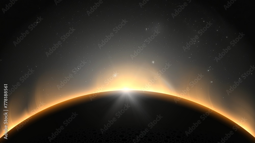 Sunrise earth. Cosmos eclipse. Sun rising over planet. Space sunrise ...