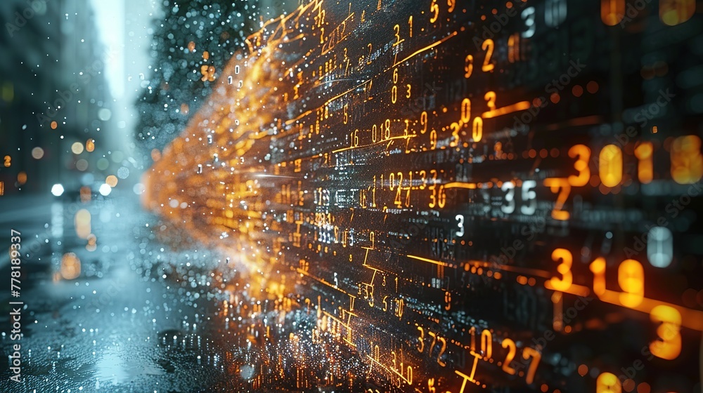 Digital binary data and streaming binary code background. Wallpaper of binary code concept ...